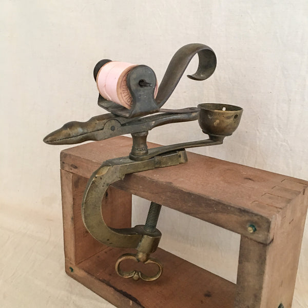 Mid 1800’s, Victorian Era Brass Sewing Bird/Clamp with Spool Holder an ...