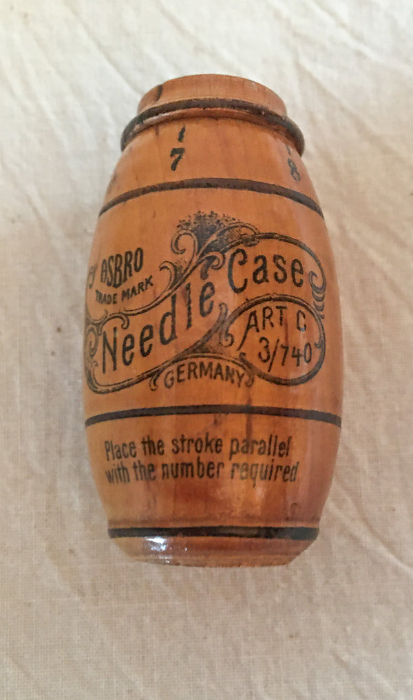 Early 1900’s Treen Barrel Shaped Needle Case, Asbro, Made in Germany ...