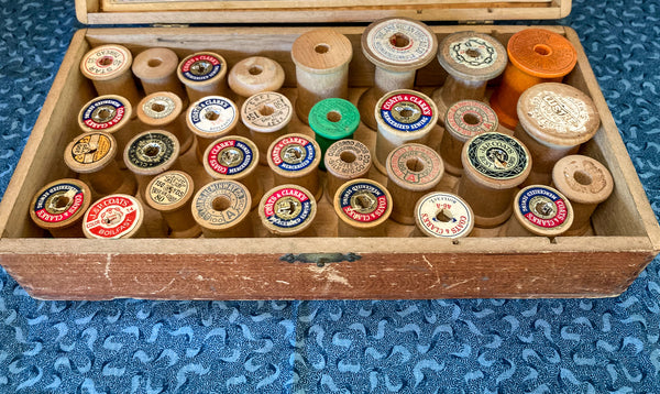 Late 1800’s “Clinton Safety Pins” Box with Wooden Thread Spools - Day ...
