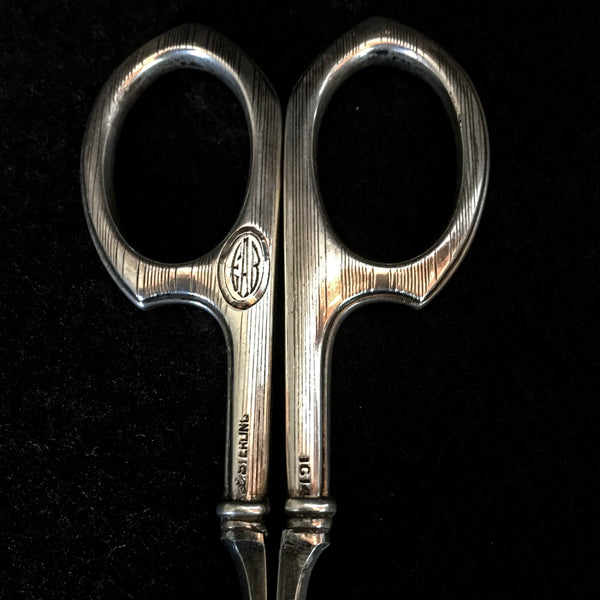 Antique Sterling Silver Embroidery Scissors, Engraved “EAB” - Day Trip ...