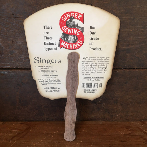 1902 Singer Sewing Machines Handheld Fan - Day Trip Treasures