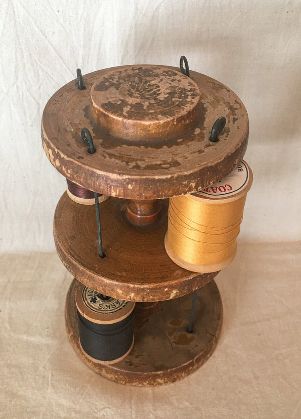 Vintage Wooden Spool Holder - Day Trip Treasures