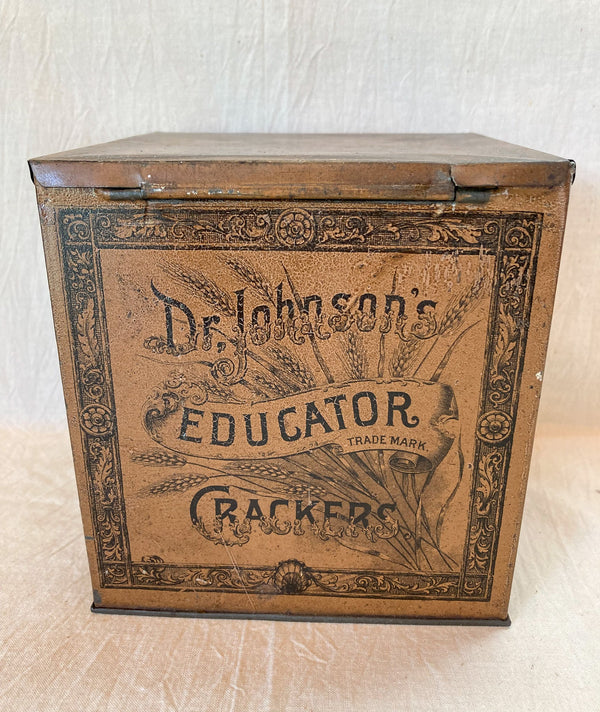 1910’s Dr. Johnson’s Educator Crackers Tin - Day Trip Treasures