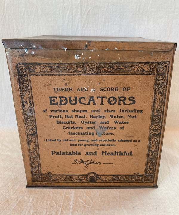 1910’s Dr. Johnson’s Educator Crackers Tin - Day Trip Treasures